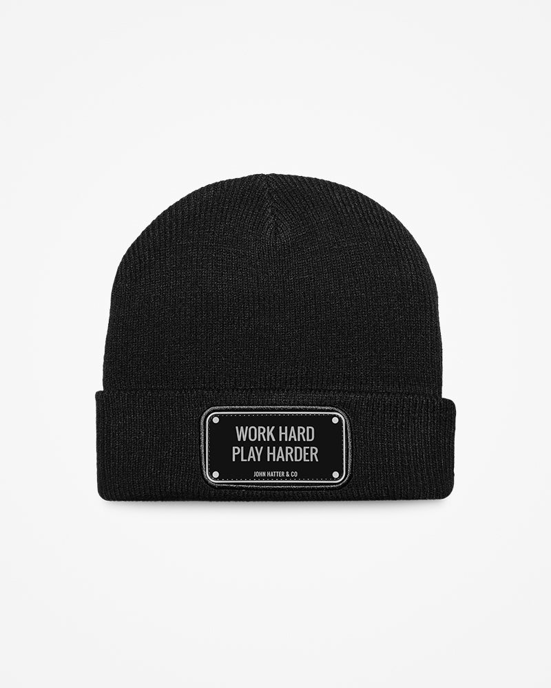 Work Hard - Rubber Beanie