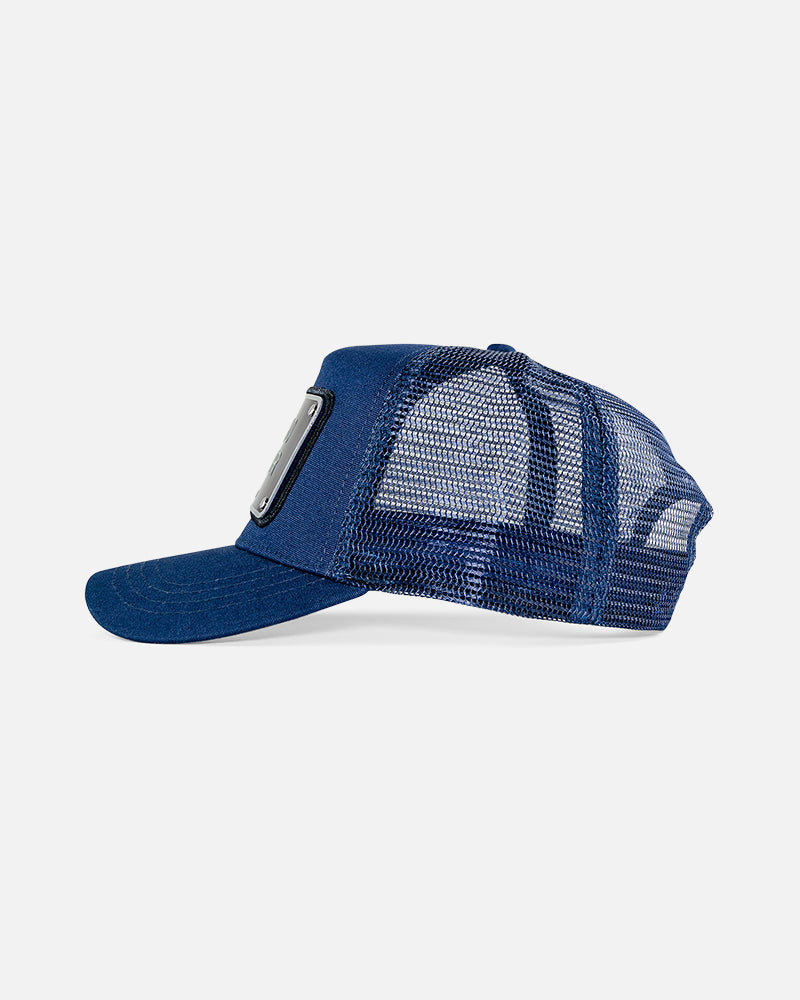 Work Hard Play Harder Blue Cap - Trucker Hat - John Hatter – John Hatter & CO